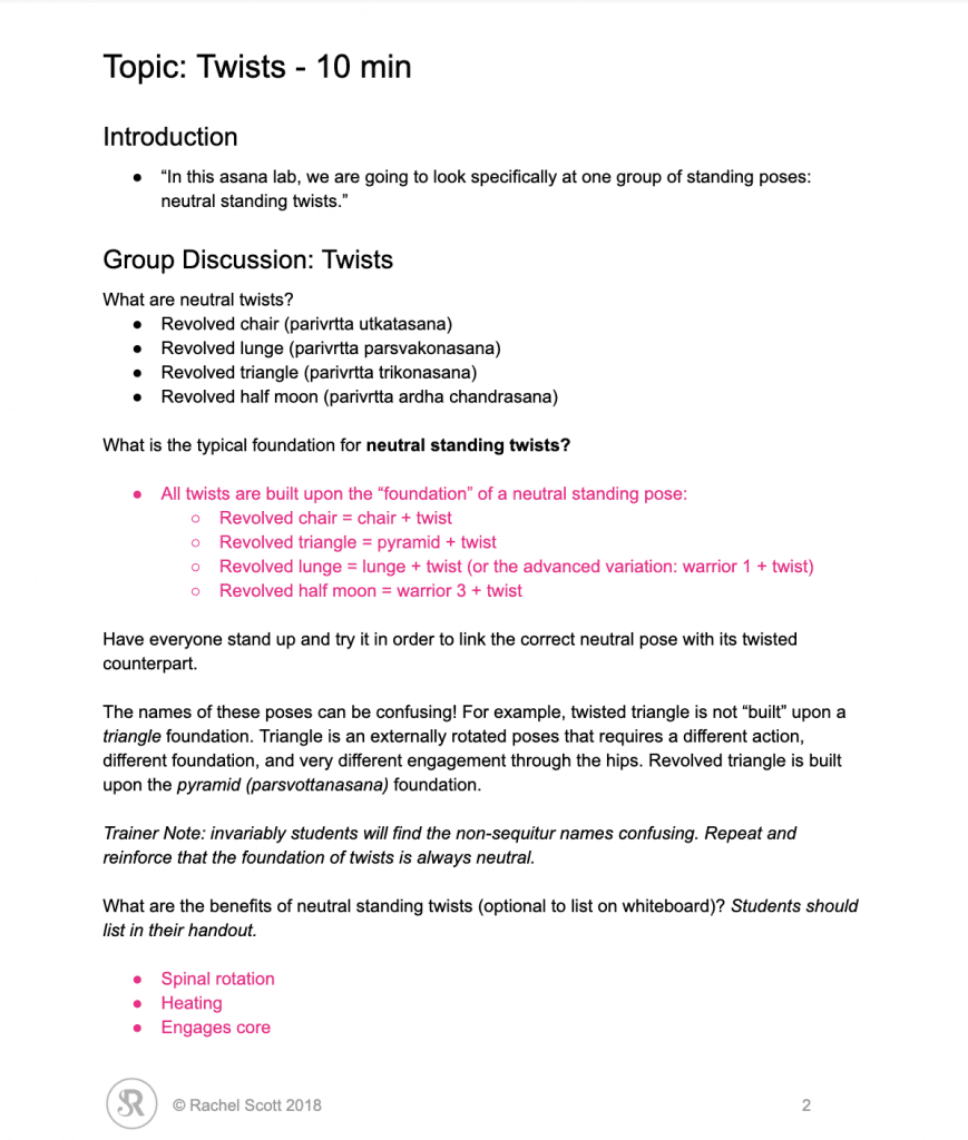 Asana Labs | Lesson Plans for Yoga Teacher Trainers